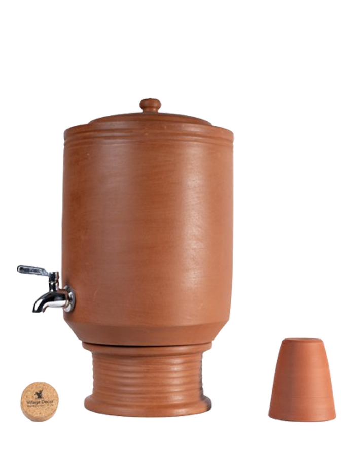 India’s Best – 7 Litre Clay Water Pot| Matka pot with Stand & Steel Tap