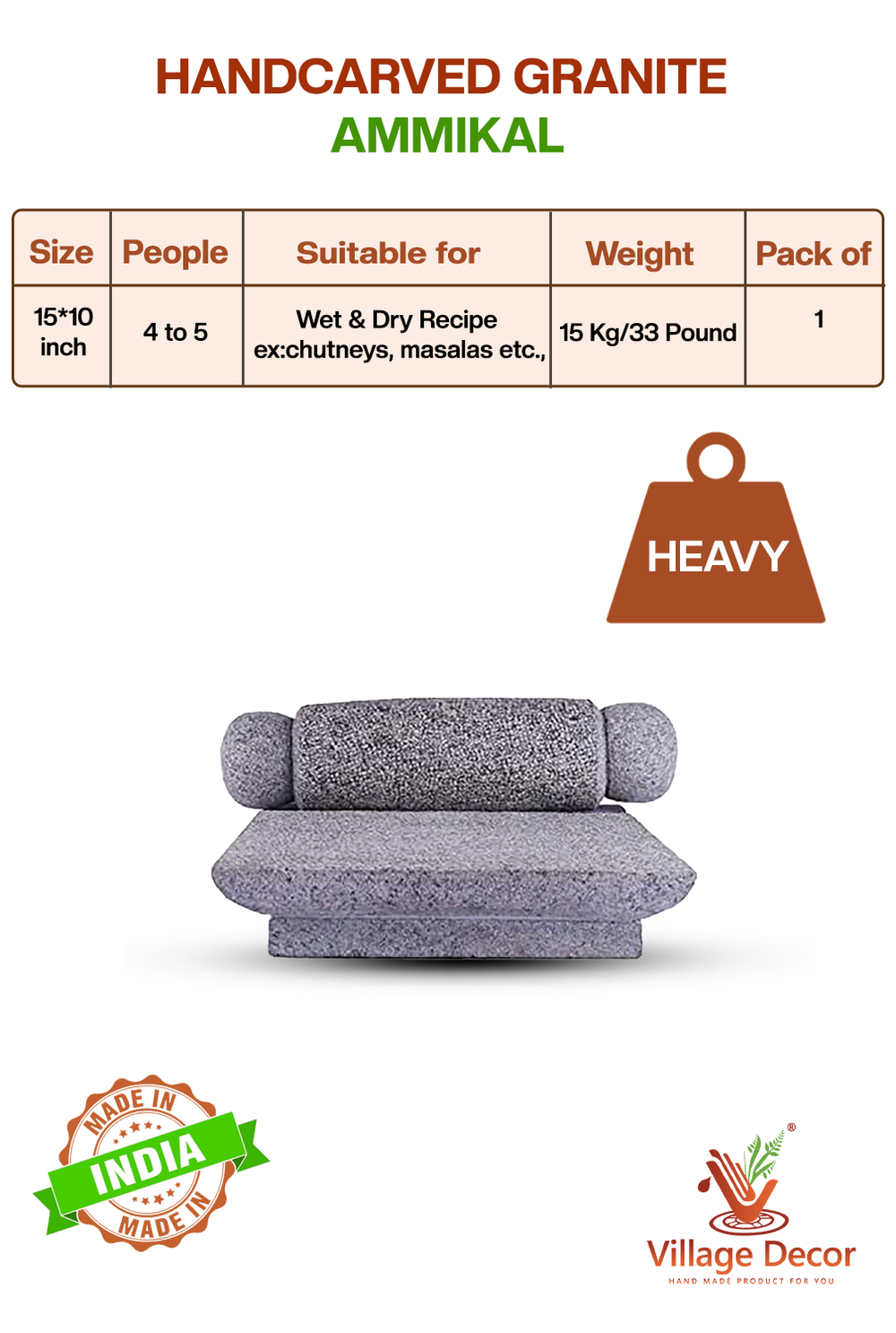 India's NO: 1 Best Ammikal | Silbatta – Traditional Stone Grinder