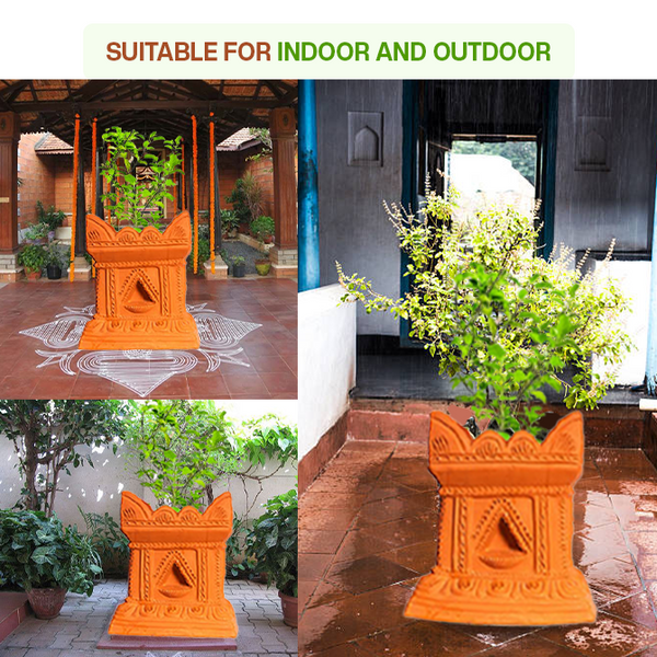 Bring Devotion Home with This Terracotta Tulsi Pot | Tulsi Vrindavan