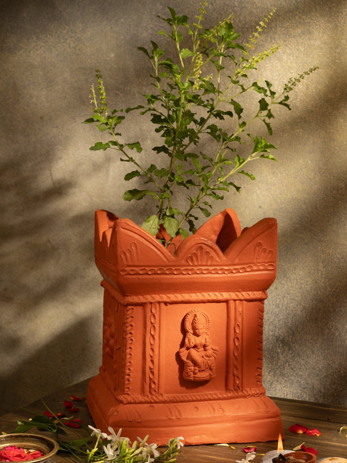 Bring Devotion Home with This Terracotta Tulsi Pot | Tulsi Vrindavan